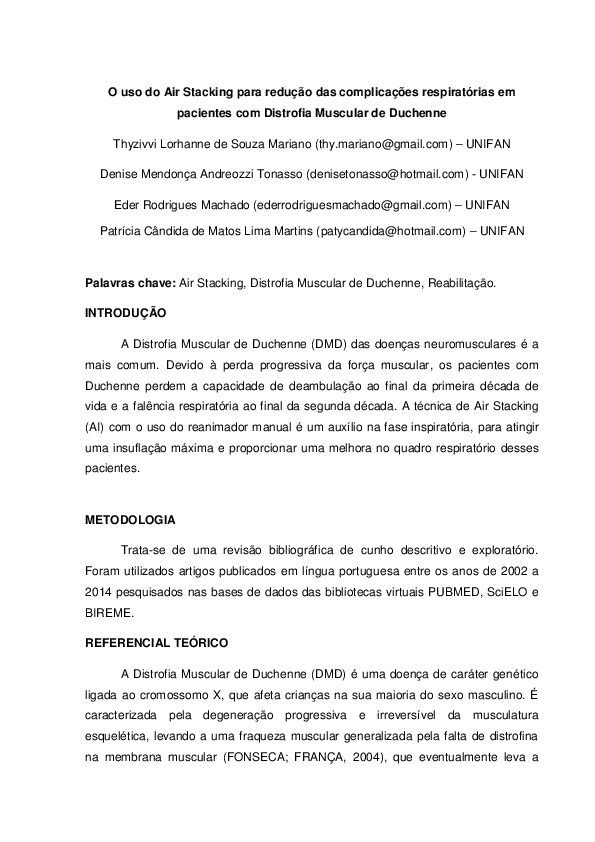 (PDF) O uso do Air Stacking para redução das complicações respiratórias ...