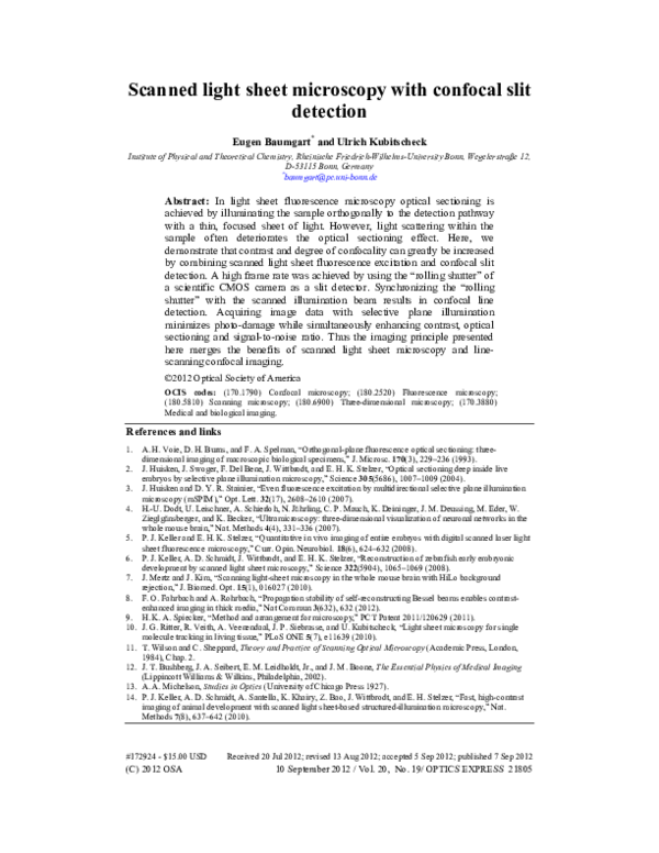 (PDF) Scanned light sheet microscopy with confocal slit detection ...
