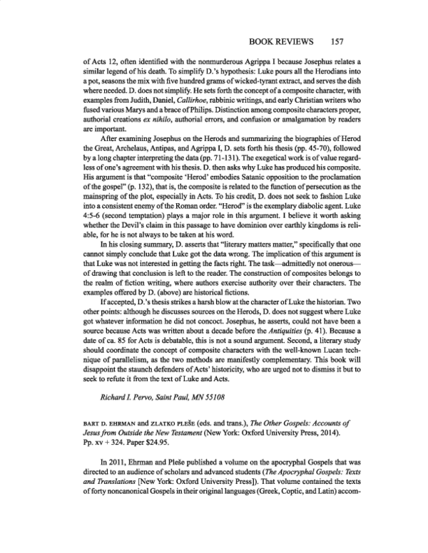 (PDF) Review of Bart D. Ehrman and Zlatko Plese, eds., The Other ...