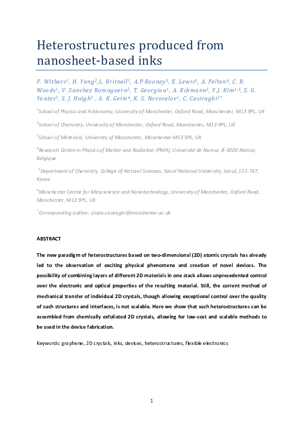 (PDF) Heterostructures produced from nanosheet-based inks