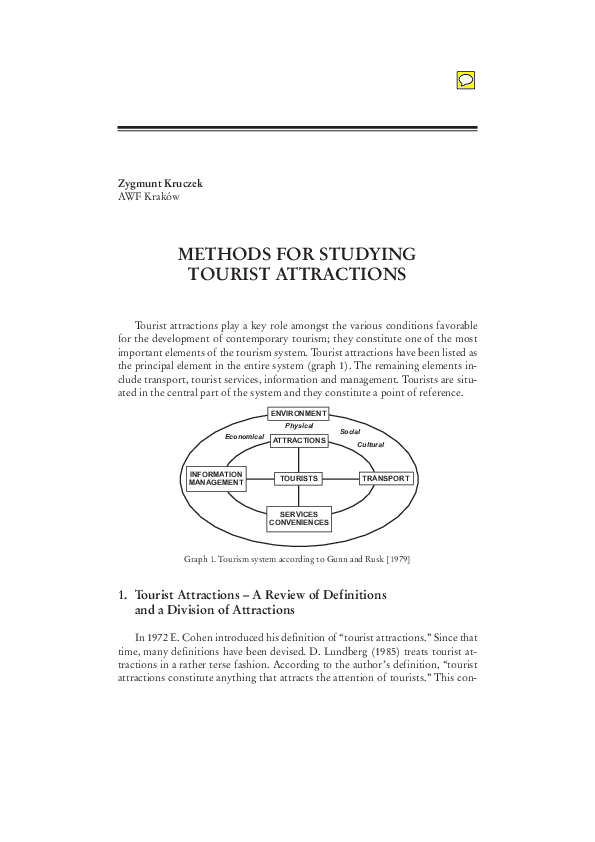 (PDF) METHODS FOR STUDYING TOURIST ATTRACTIONS. [in:] Tourism in ...