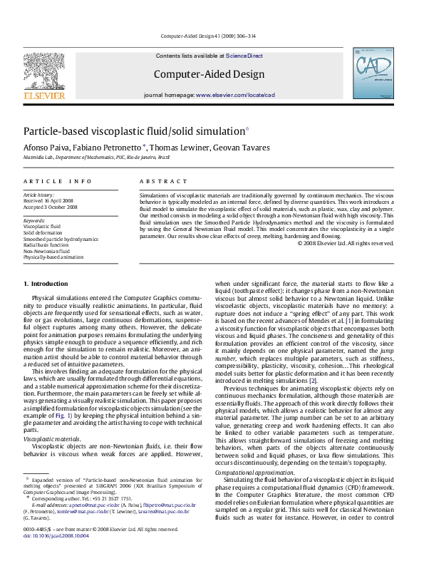 (PDF) Particle-based viscoplastic fluid/solid simulation