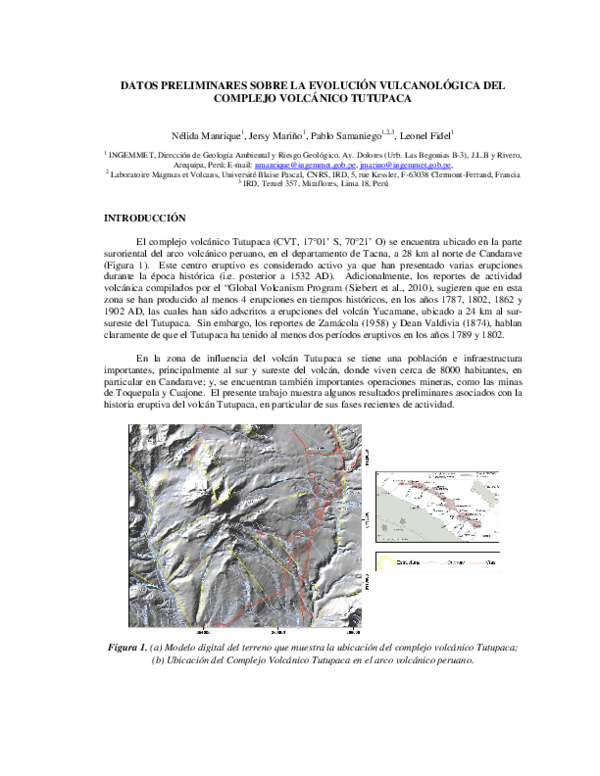 (PDF) DATOS PRELIMINARES SOBRE LA EVOLUCIÓN VULCANOLÓGICA DEL COMPLEJO ...