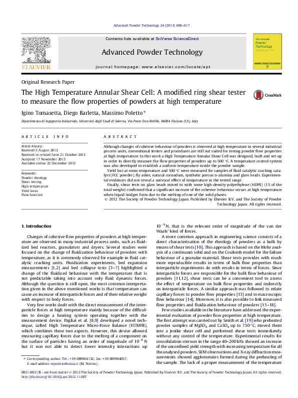 (PDF) The High Temperature Annular Shear Cell: A modified ring shear ...