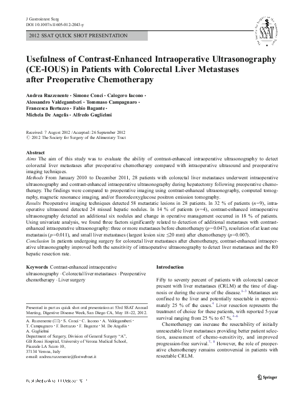(PDF) CE-IOUS Enhances Detection of Liver Metastases