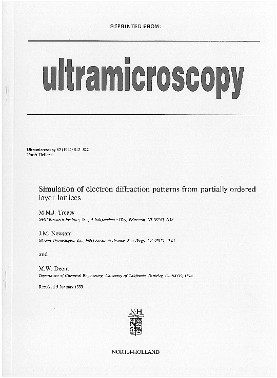 (PDF) Simulation of electron diffraction patterns from partially ordered layer lattices