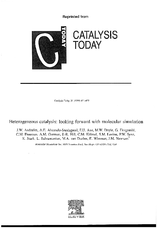 (PDF) Heterogeneous catalysis: looking forward with molecular simulation