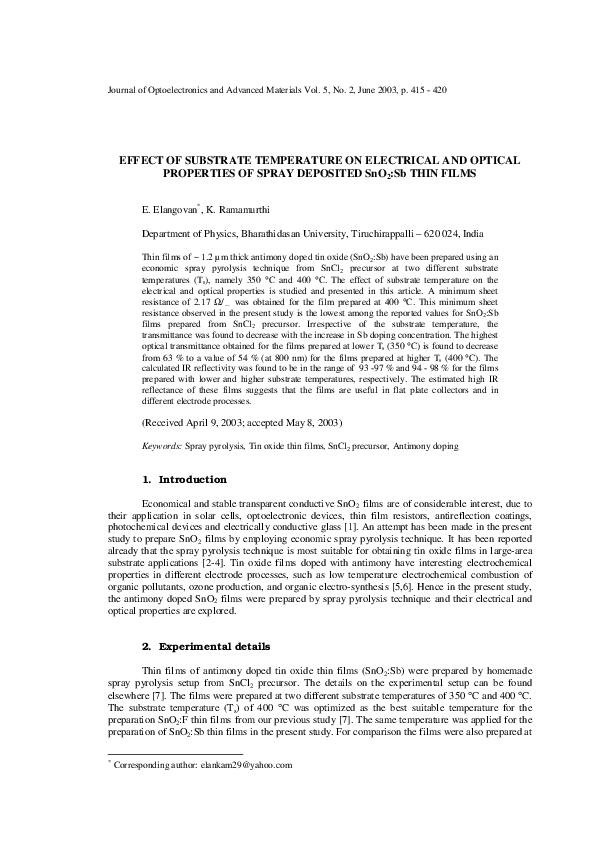 (PDF) Effect of substrate temperature on electrical and optical properties of Bi2CdS4 films ...