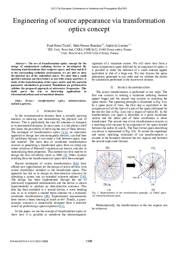 (PDF) Engineering of source appearance via transformation optics concept