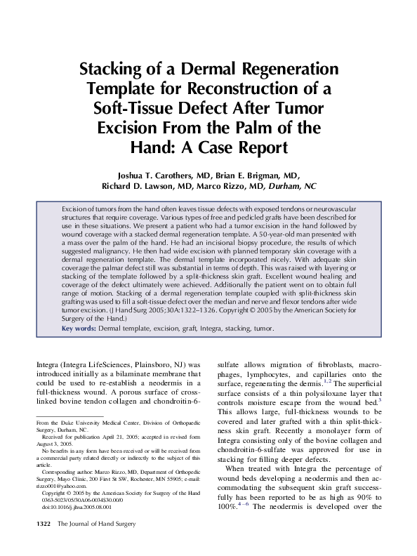 (PDF) Stacking of a Dermal Regeneration Template for Reconstruction of ...