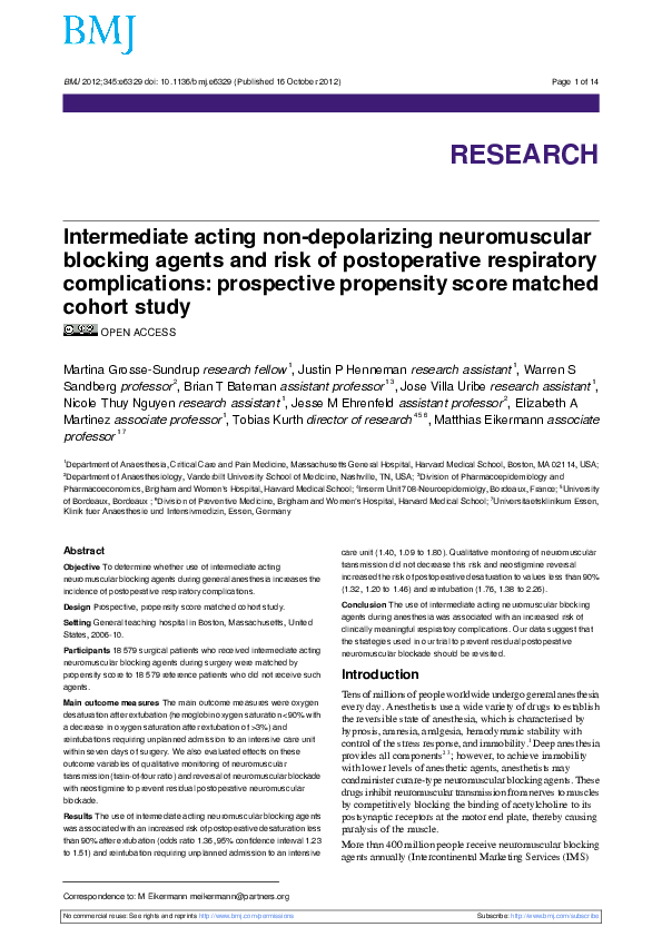 (PDF) Intermediate acting non-depolarizing neuromuscular blocking ...