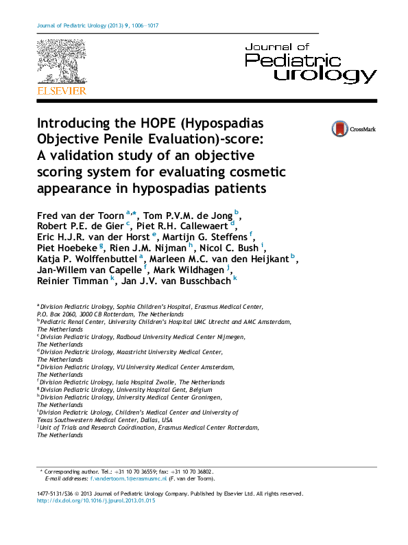 (PDF) Introducing the HOPE (Hypospadias Objective Penile Evaluation ...