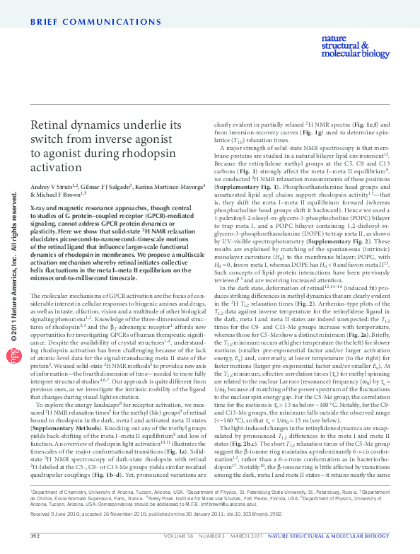(PDF) Retinal dynamics underlie its switch from inverse agonist to ...