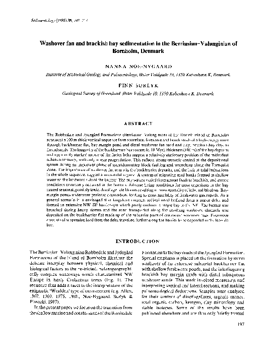 (PDF) Washover fan and brackish bay sedimentation in the Berriasian ...