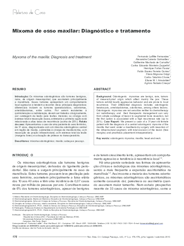 (PDF) Mixoma de osso maxilar: Diagnóstico e tratamento
