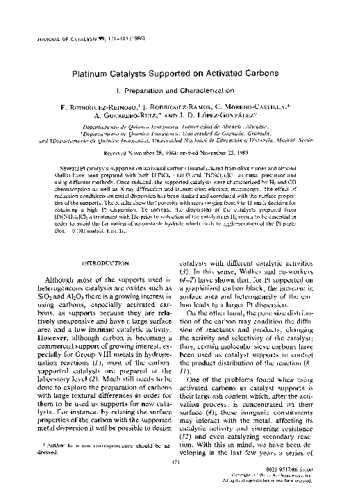 (PDF) Platinum catalysts supported on activated carbons II ...