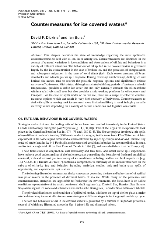 (PDF) Countermeasures for Ice Covered Waters | David Dickins - Academia.edu