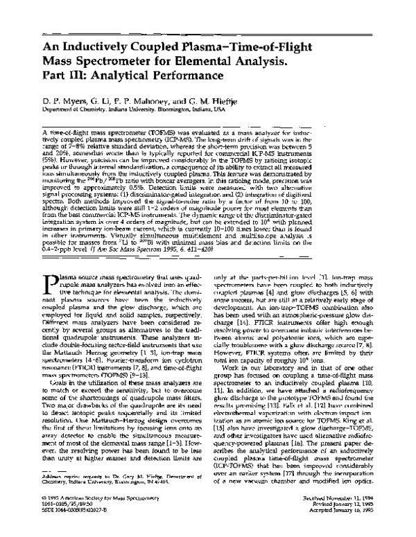 (PDF) Inductively coupled plasma mass spectrometry: recent trends and developments | Lynn ...