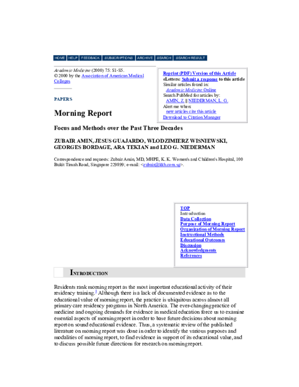(PDF) Morning Report