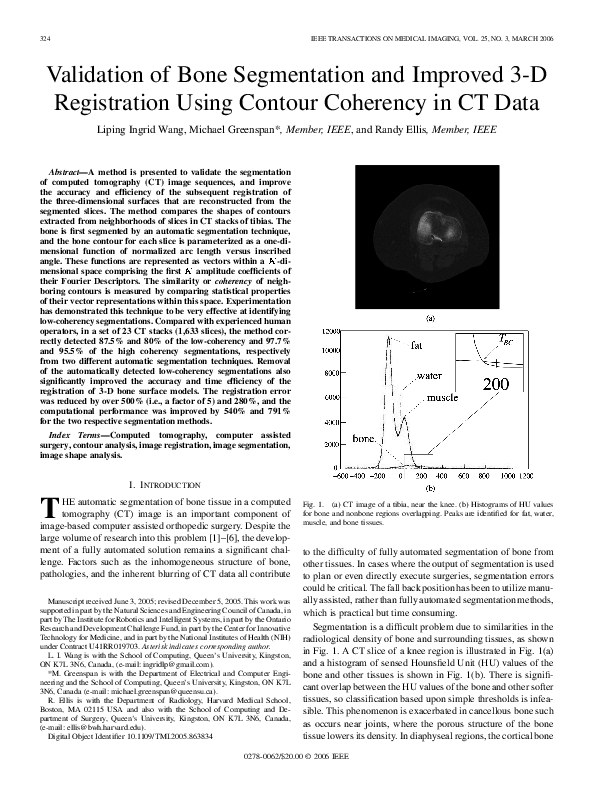 (PDF) Validation of bone segmentation and improved 3-D registration using contour coherency in ...