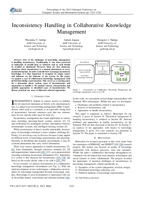 (PDF) Inconsistency handling in collaborative knowledge management