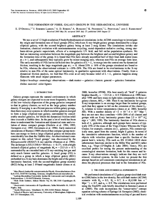 (PDF) The Formation of Fossil Galaxy Groups in the Hierarchical Universe
