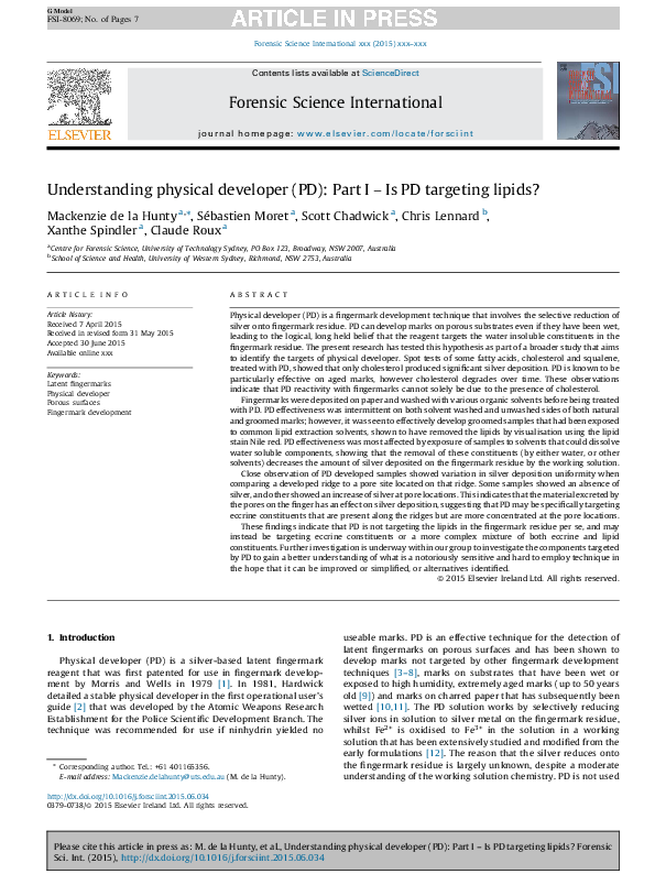 (PDF) Understanding Physical Developer (PD): Part I – Is PD Targeting ...