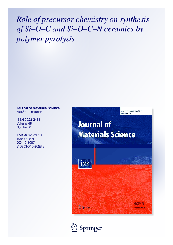 (PDF) Role of precursor chemistry on synthesis of Si–O–C and Si–O–C–N ...
