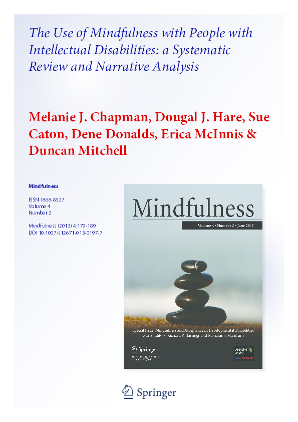 (PDF) The Use of Mindfulness with People with Intellectual Disabilities ...