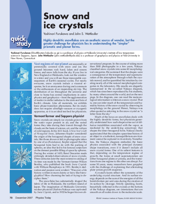 (PDF) Snow and Ice Crystals