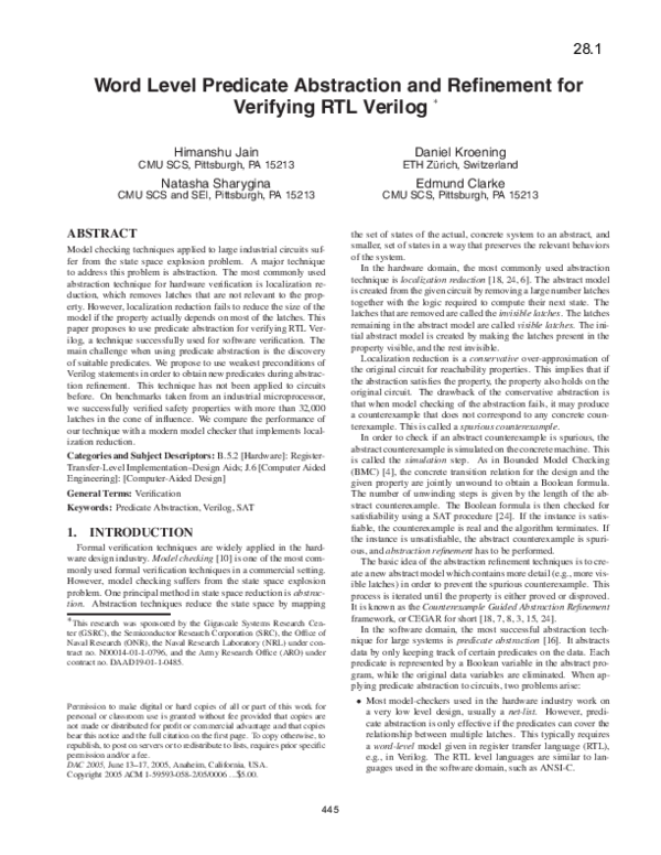 (PDF) Predicate Abstraction for RTL Verilog Verification