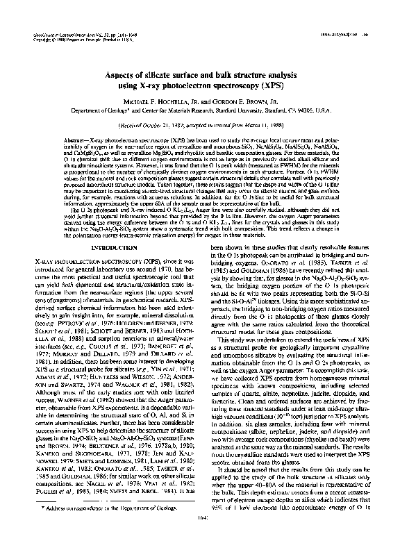 (PDF) Aspects of silicate surface and bulk structure analysis using X ...