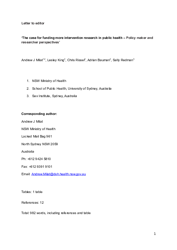 (DOC) The case for funding more intervention research in public health ...