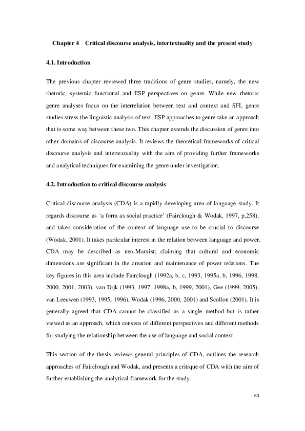 (PDF) Chapter 4 Critical discourse analysis, intertextuality and the ...