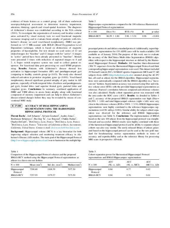 (PDF) ACCURACY OF BMAS HIPPOCAMPUS SEGMENTATION USING THE HARMONIZED ... (PDF) ACCURACY OF BMAS HIPPOCAMPUS SEGMENTATION USING THE HARMONIZED ...