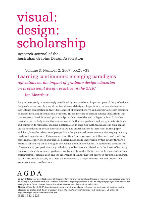 (PDF) Reflections on the impact of graduate design education on ...