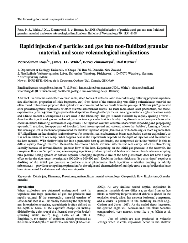 (PDF) Gas-Particle Injection in Granular Materials