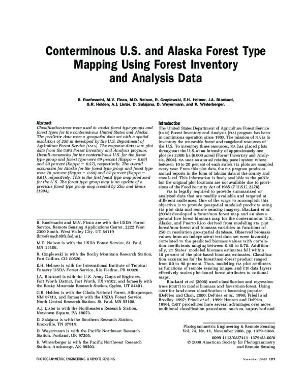 (PDF) Conterminous U.S. and Alaska Forest Type Mapping Using Forest ...