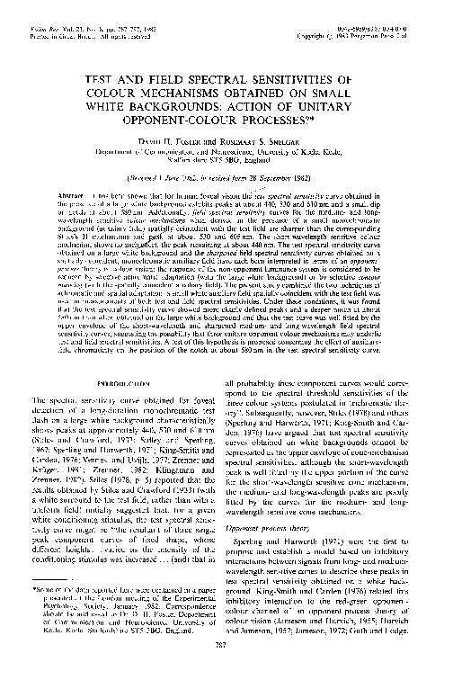 (PDF) Test and field spectral sensitivities of colour mechanisms ...