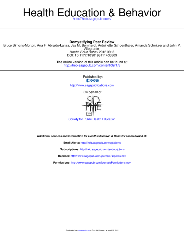 (PDF) Evaluating the Peer Review Process (PDF) Evaluating the Peer Review Process