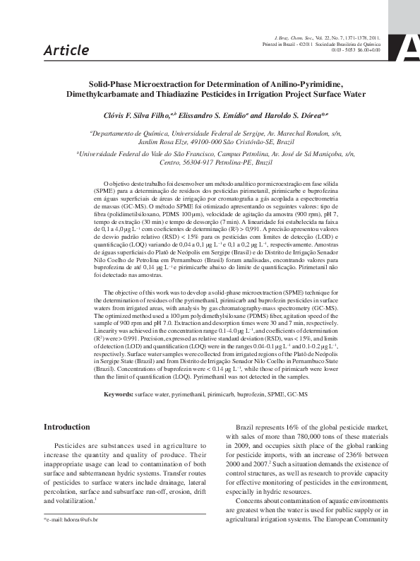 (PDF) Solid phase microextraction for the determination of chromium in sea-water