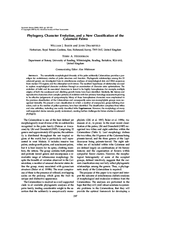 (PDF) Phylogeny, character evolution, and a new classification of the ...