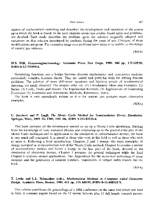 (PDF) Mathematical methods in computer aided geometric design