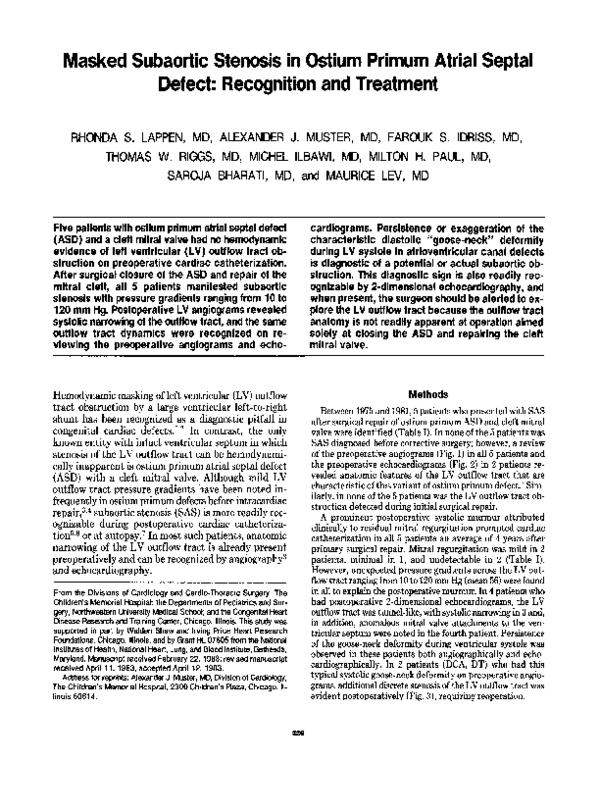(PDF) Masked subaortic stenosis in ostium primum atrial septal defect ...