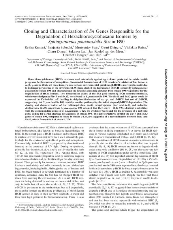 (PDF) Cloning and Characterization of lin Genes Responsible for the ...
