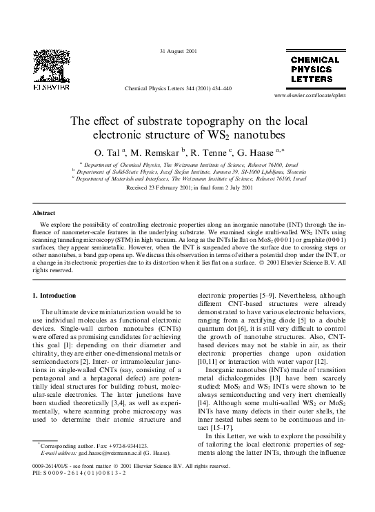 (PDF) The effect of substrate topography on the local electronic ...