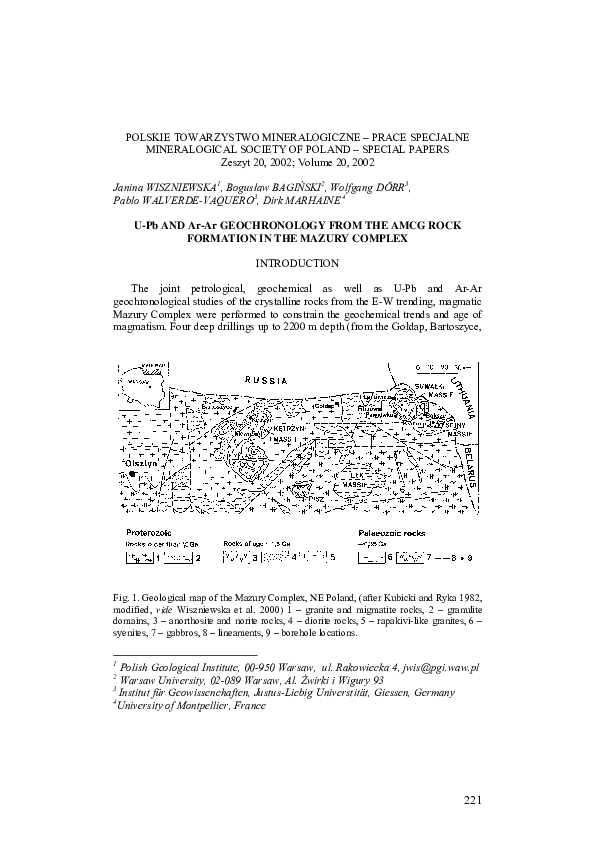 (PDF) U-Pb AND Ar-Ar GEOCHRONOLOGY FROM THE AMCG ROCK FORMATION IN THE ...