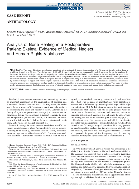 (PDF) Analysis of Bone Healing in a Postoperative Patient: Skeletal ...