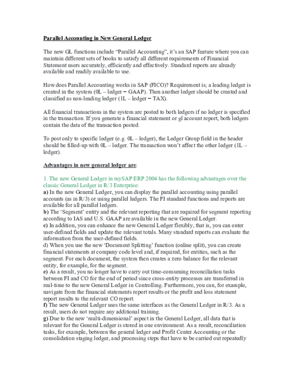(PDF) Parallel Accounting in New General Ledger