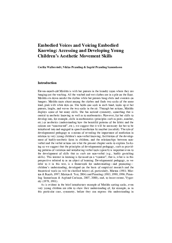 (PDF) Embodied Voices and Voicing Embodied Knowing: Accessing and ...